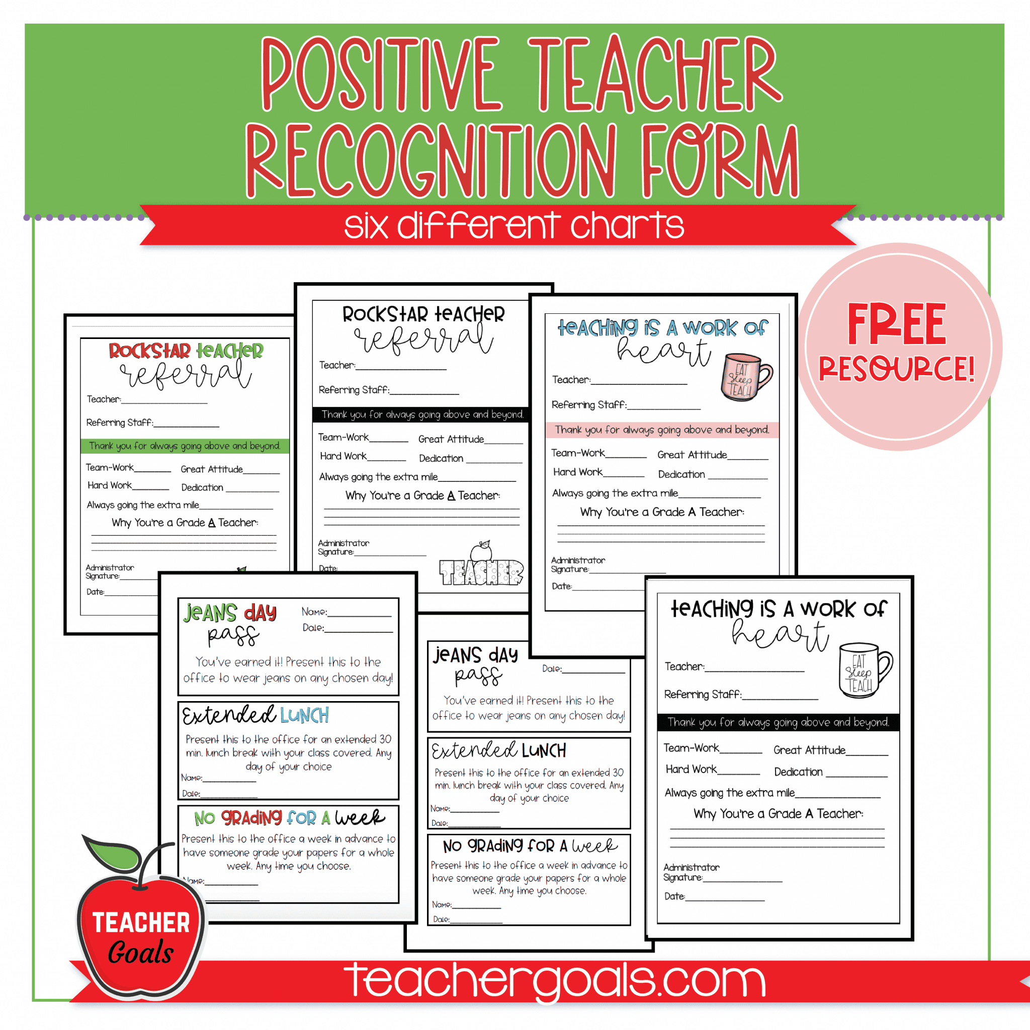 Positive Student Recognition Form - teachergoals.com