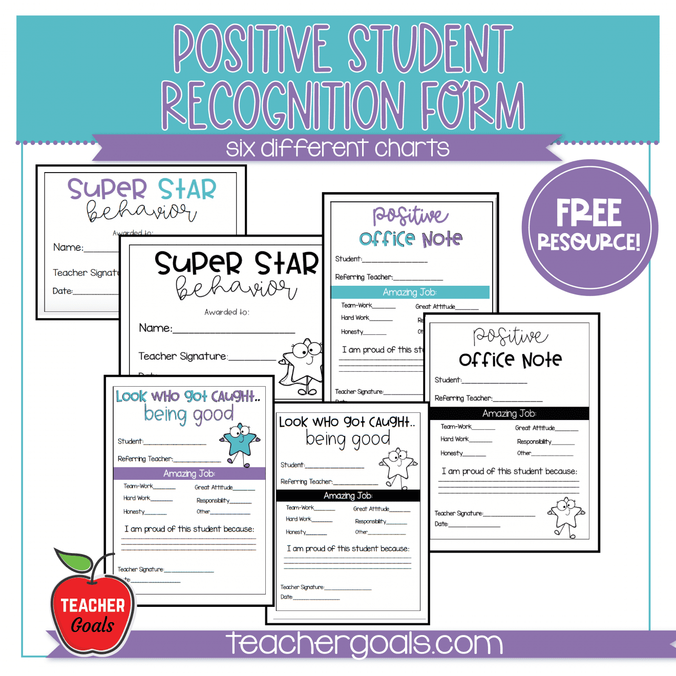 Positive Student Recognition Form - teachergoals.com
