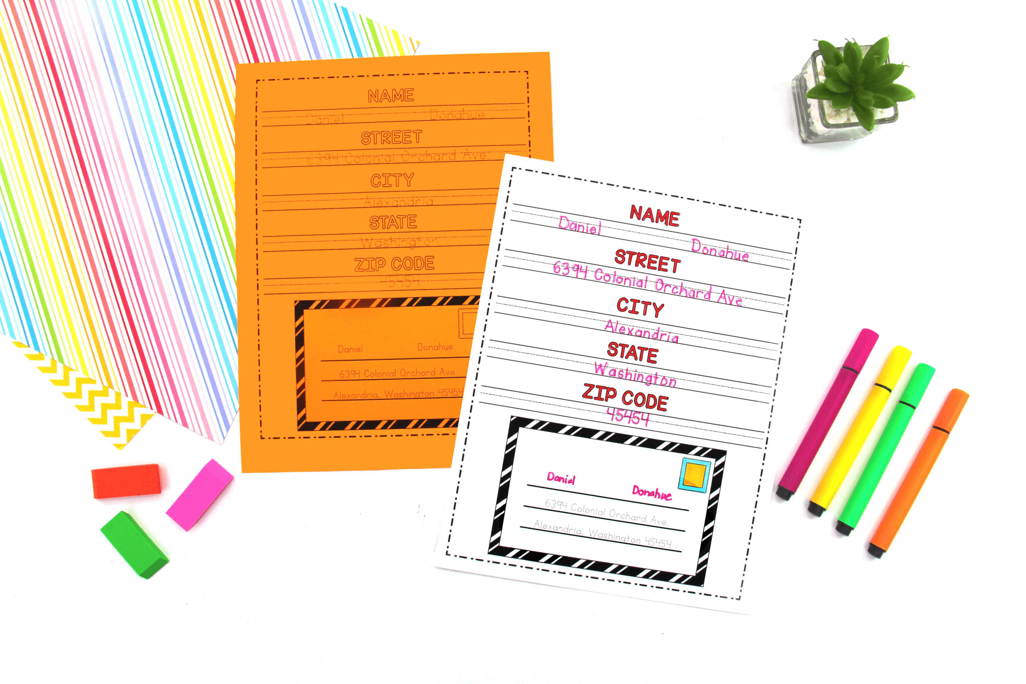 EDITABLE Phone Number and Address Practice Pages | Personal Information ...