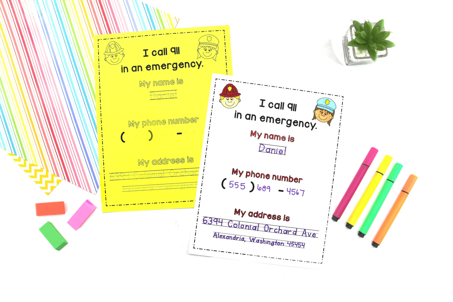 EDITABLE Phone Number and Address Practice Pages | Personal Information ...