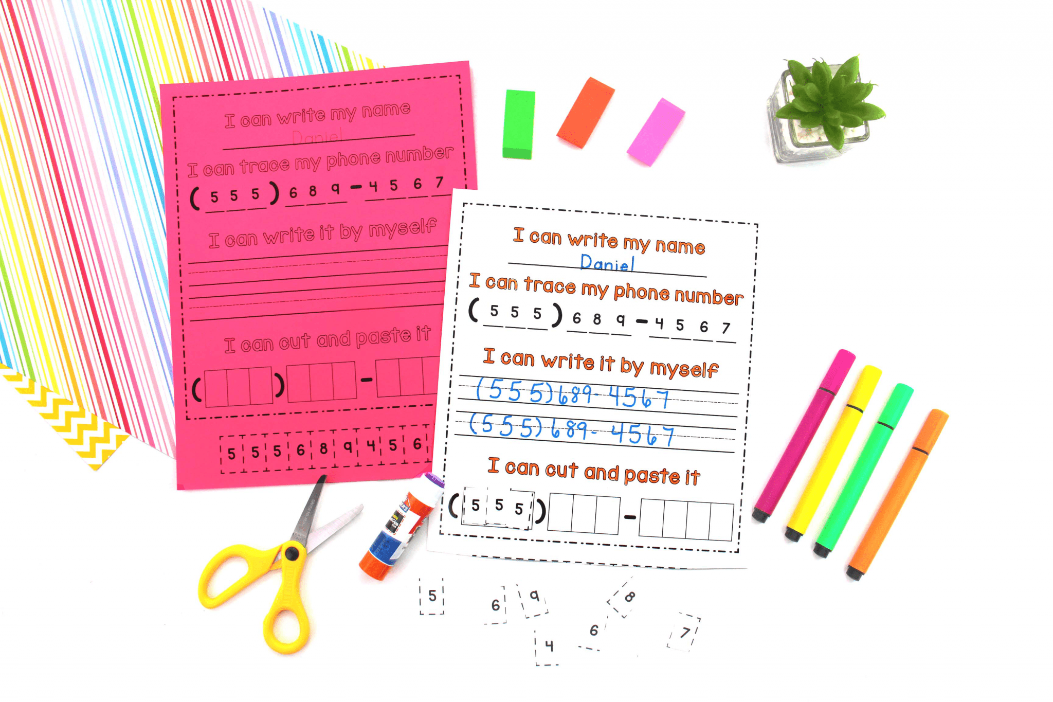 EDITABLE Phone Number and Address Practice Pages | Personal Information ...