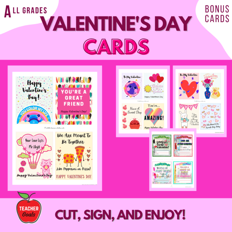 Classroom Printable Valentine's Cards for Your Students