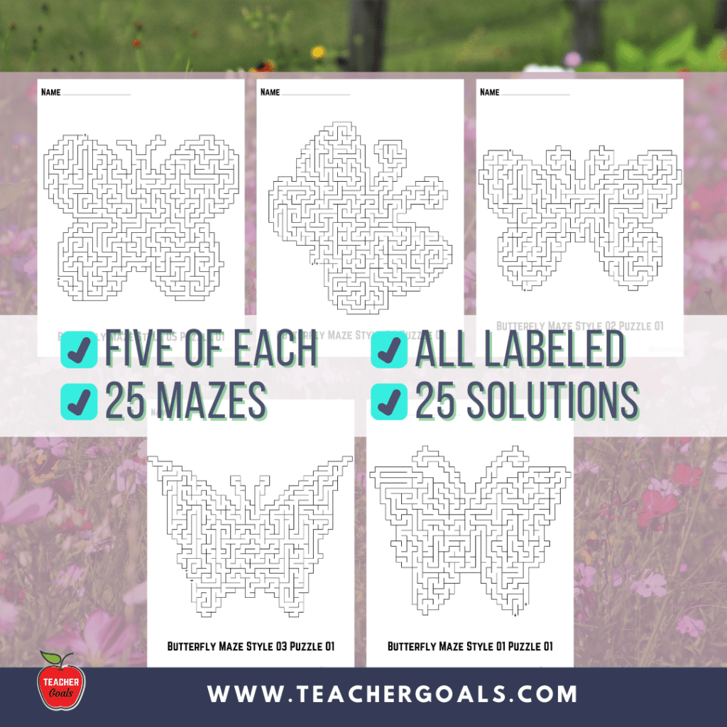 Crazy Butterfly Mazes for All Ages | Kid's Worksheets | Volume 1