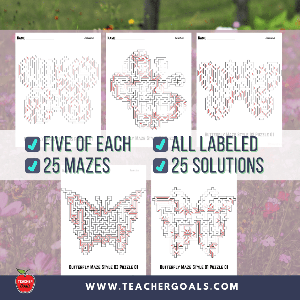 Crazy Butterfly Mazes for All Ages | Kid's Worksheets | Volume 1