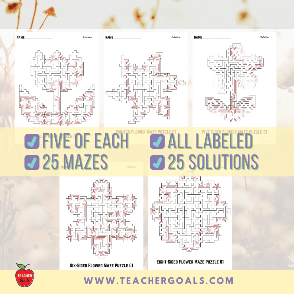 Crazy Flower Mazes for All Ages | Easter Mazes