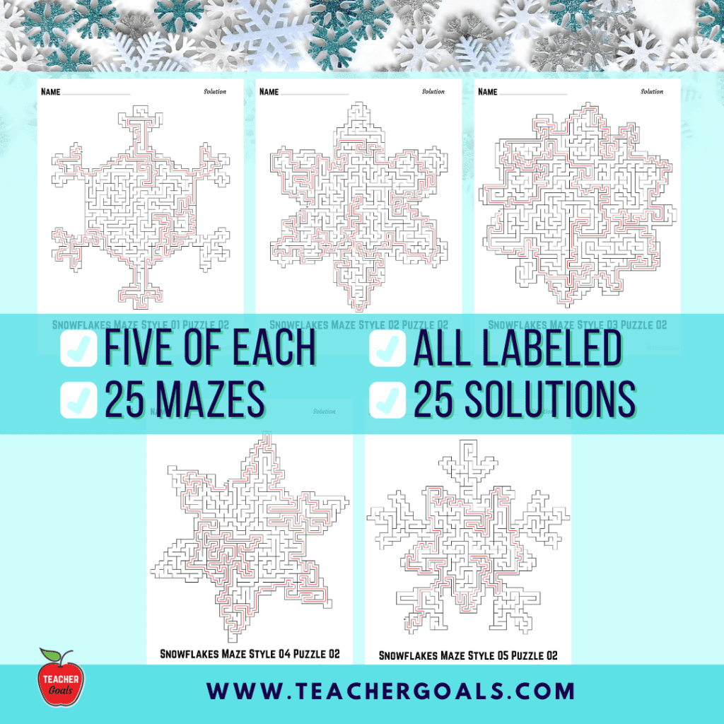 Crazy Snowflake Mazes for all Ages | Printable Winter Maze for Kids
