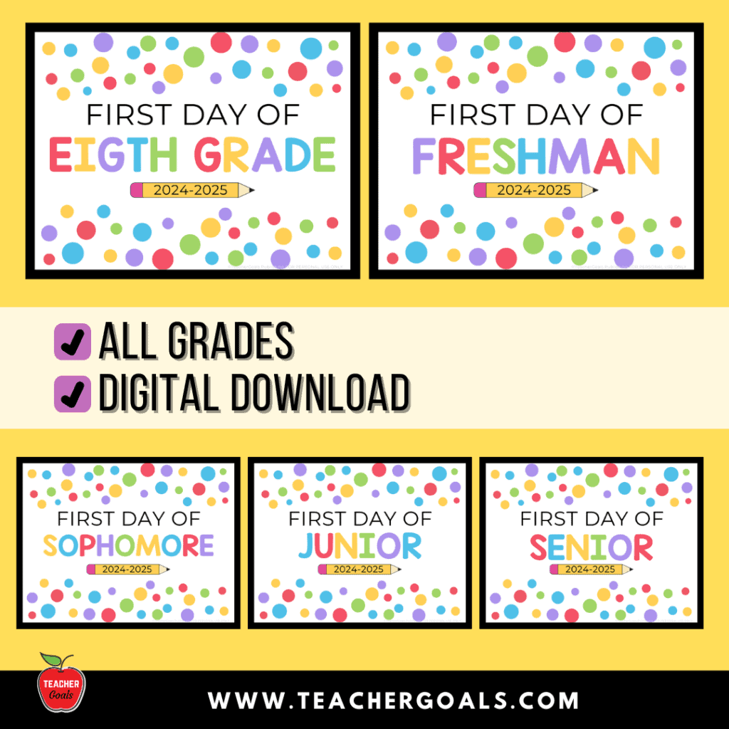 Back to School 2024-2025: Printable First Day of School Signs