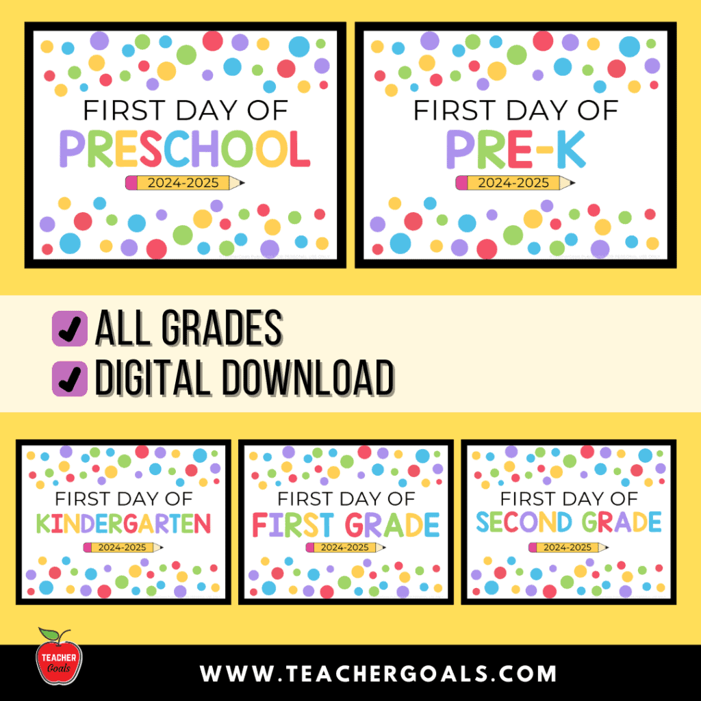 Back to School 2024-2025: Printable First Day of School Signs